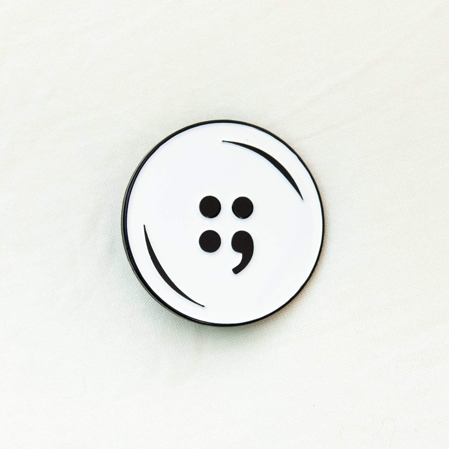 Button Poetry Semicolon Pin - Button Poetry